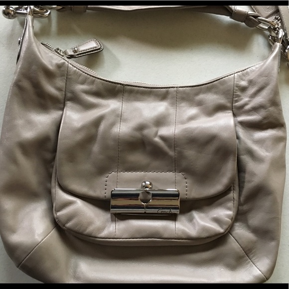 Coach | Bags | Coach Mushroom Colored Leather Crossbodyshoulder | Poshmark